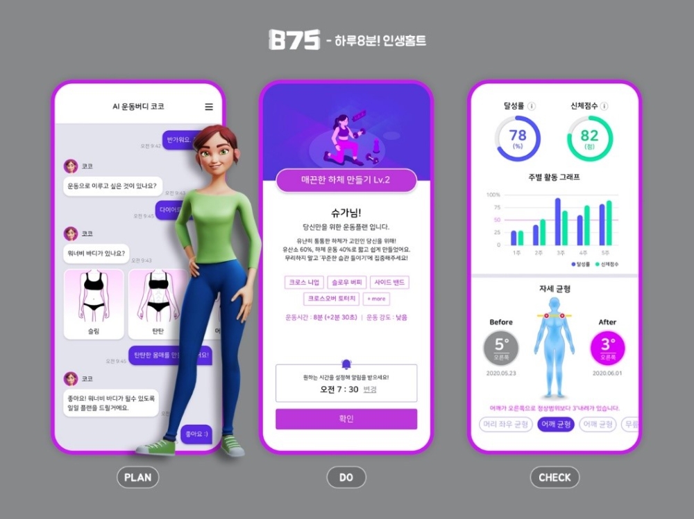 하루 8분 운동으로 바꾸는 삶 피트니스 스타트업 짐티 Ai 결합 홈트 앱 875 출시